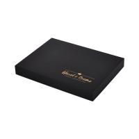 China Black Paperboard Hot Stamping Chocolate Packaging Boxes With Plastic Insert for sale