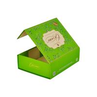 China Magnetic Foldable Paper Wig Gift Box Hair Extension Packaging Rectangle Green for sale