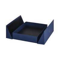 China Blue Double Door Paper Box Packaging Gift Cardboard Hot Stamping for sale