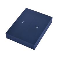 China Blue Double Door Paper Box Packaging Gift Cardboard Hot Stamping for sale