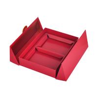 China Red Double Door Cardboard Paper Box Packaging Cake Hot Stamping Logo for sale
