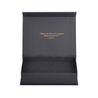 China Stamping Black Rigid Paper Box Packaging Gift With Magnetic Lids Closure for sale