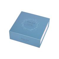 China Magnetic Lid Close Cosmetic Box Packaging Skincare Set Coated Paper Blue for sale