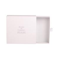 China White Embossing Drawer Gift Box Cosmetic Packaging With Ribbon Handle for sale