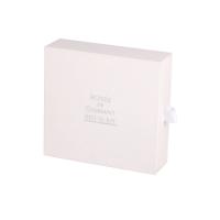 China White Embossing Drawer Gift Box Cosmetic Packaging With Ribbon Handle for sale