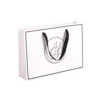 China Ribbon Handle Paper Packaging Bags for Clothing White Art Paper Offset Printing for sale