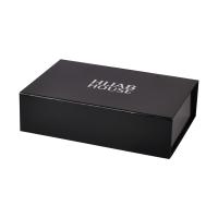China Glossy Lamination Black Paper Boxes Packaging Gift Foldable With Magnetic Lid for sale