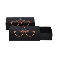 China Lightweight Black Eyewear Drawer Box Packaging Sunglasses Foldable Kraft Paper for sale
