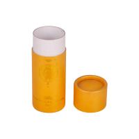 China Yellow Stamping Small Cardboard Paper Tube Packaging Coffee Tea for sale