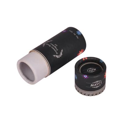 China Black Offset Printing Cardboard Paper Tube Cylinder Packaging Cosmetic Small for sale