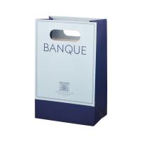 China Blue Cutting Handle Coated Paper Packaging Bags For Shopping Gift High Durability for sale