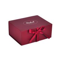 China Foldable Cardboard Red Magnetic Paper Packing Box With Ribbon for sale