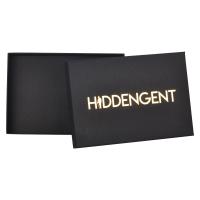 China Black Hot Stamping Logo Paper Box Packaging Garment With Lid And Bottom for sale