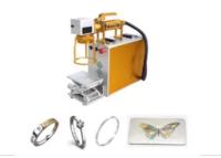 China 110mm Air Cooled Fiber Laser Marking Machine 20W Portable Desktop Metal Engraver for sale