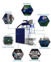 China 110mm Air Cooled Fiber Laser Marking Machine 20W Portable Desktop Metal Engraver for sale