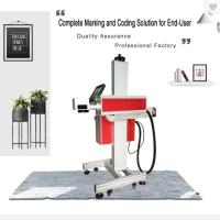China Automatic 30w 1060mm Fly Laser Marking Machine , Laser Engraving On Paper for sale