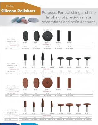 China Dental Silicone Polishers Coarse Mid-Coarse Fine Extra Fine For Precious Metal Resin Denture for sale