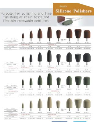 China Dental Silicone Polishers Extra Coarse Coarse Mid-Coarse Extra Fine For Resin Flexible Removable Denture for sale
