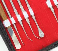 China Dental Lab Wax Carving Tool Kit – Stainless Steel Dental Sculpting Instruments with Case for sale