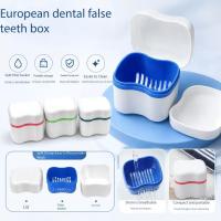 China Stylish European Dental Appliance Storage Case Detachable Drain Strainer Denture Cleaning Bath Box for sale