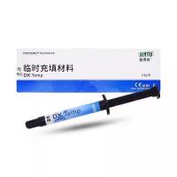 China DENTEX DX.Temp Temporary Filling Material 2.5g Syringe Light Cure Blue Shade Provisional Filling Resin with Mixing Tips for sale