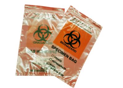 China ziplockk Recyclable Reusable Bags Clear LDPE Biohazard Specimen Bags for sale