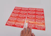 China 2x3 Inch Fragile Handle With Care Labels Semi Glossy For Shipping for sale