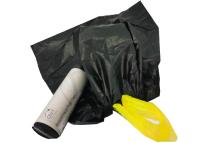 China 500x600mm 30 Micron 1.2 Mil Recyclable Reusable Bags Drawstring Black Bin Bags for sale
