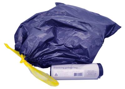 China 500x600mm 30 Micron 1.2 Mil Recyclable Reusable Bags Drawstring Black Bin Bags for sale