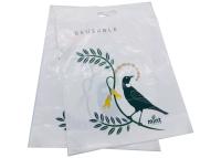 China Reusable and Recyclable Heavy Duty White Poly LDPE Reinforced Die Cut Handle Retail Boutique Shopping Bags for sale