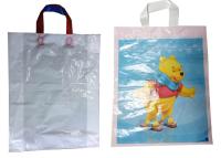China Reusable and Recyclable Customized Logo Soft Loop Handle Merchandise Shopping Bags, Boutique Bags, Grocery Bags for sale