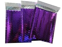 China Poly Glossy Purple Metallic Bubble Mailers With Self Sealing for sale