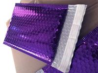 China Poly Glossy Purple Metallic Bubble Mailers With Self Sealing for sale