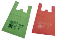 China 100% Biodegradable 25 Micron Compostable Shopping Bags Flat Bottom Seal for sale