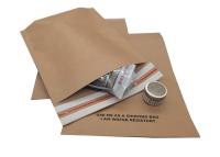 China 370x450mm Biodegradable Paper Bags 80mm Flap Recycled Kraft Paper Bags for sale