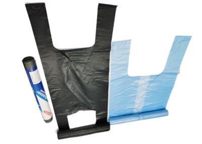 China 22 Inches Recyclable Reusable Bags Plastic Vest Carrier Bags Bottom Heat Seal for sale