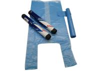 China Reusable and Recyclable Supermarket T Shirt Trash Can Bags Singlet Shopping Bags Grocery Vest Carrier Bags on a Roll for sale