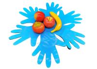 China Blue PBAT Plastic Free Packaging Biodegradable Food Prep Gloves for sale