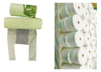 China PLA 50mic Biodegradable And Compostable Bags With T Shirt Handle for sale