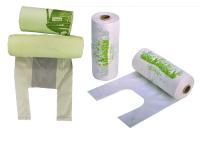 China PLA 50mic Biodegradable And Compostable Bags With T Shirt Handle for sale
