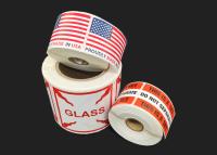 China Permanent glue ISO9001 Fragile Do Not Bend Stickers For Shipping Labels for sale