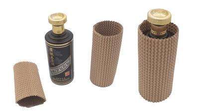 China Biodegradable Corrugated Cardboard Bottle Sleeve Protector Dia 75mm for sale