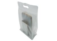 China Flat Bottom Opaque Clear Resealable Stand Up Zipper Bag With Handle for sale