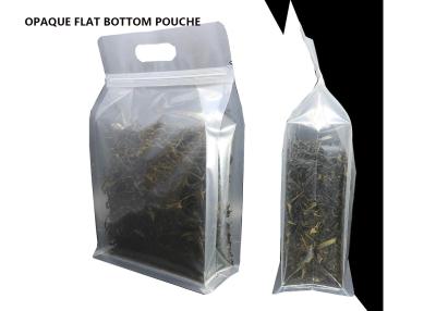 China Flat Bottom Opaque Clear Resealable Stand Up Zipper Bag With Handle for sale