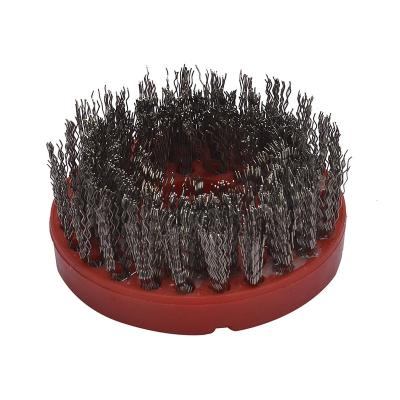 China Round Steel Wire Antique Abrasive Brushes 4inch For Stone Granite Grinding And Polishing for sale