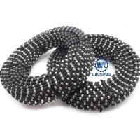 China 11.5mm Rubber Spring Diamond Wire Saw for Quarrying Mining Marble Cutting Diamond Beads Rope for sale