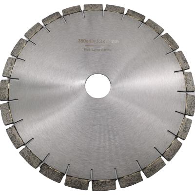 China U-shape Lava Stone Cutting 350mm Diamond Saw Blade Disc with Segment Size 40*3.3*15mm for sale