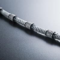 China Plastic Dia 8.3mm 9.0mm Wire Rope Diamond Beads for Stone Profiling Cutting Trimming for sale