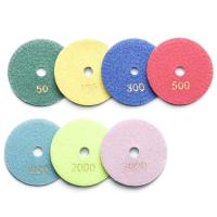 China 100mm Resin Bond Wet Diamond Polishing Pad for Granite Marble Quartz Stone 7 Pieces Set for sale