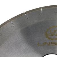 China Ti-coated Finishing 350mm J Type Diamond Saw Blade for No Chipping Dekton Cutting for sale